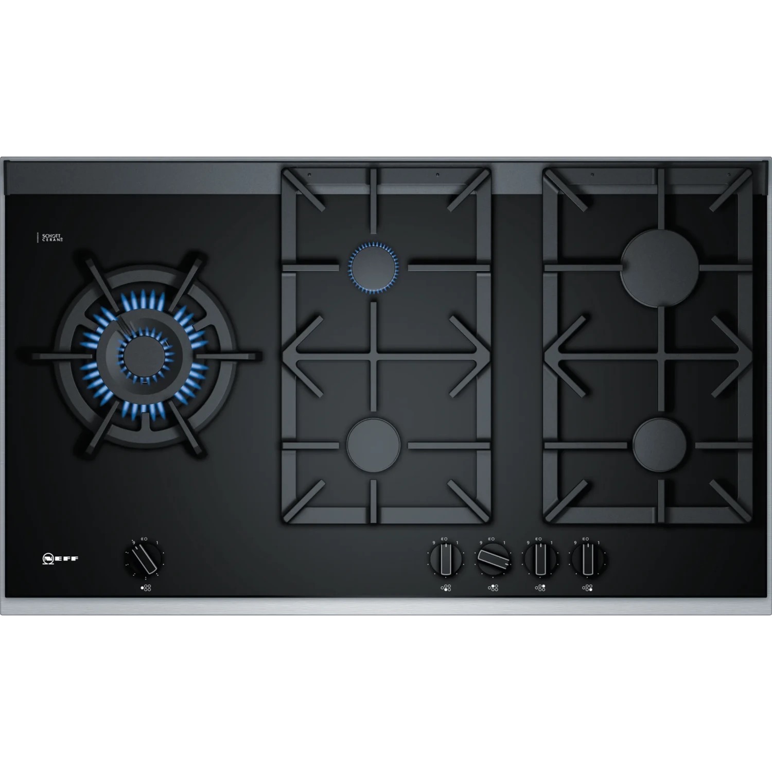 Hob Neff T29TS79N0 N90 900mm Wide 5 Burner Gas Hob Black Glass - The ...